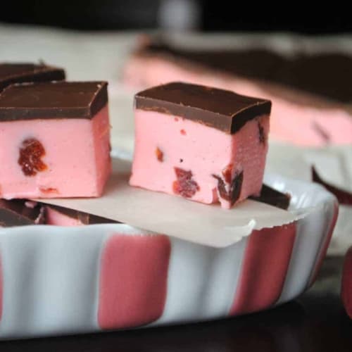 Cherry Fudge with Dark Chocolate - Shugary Sweets