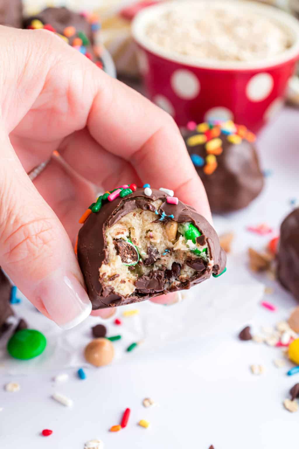 Monster Cookie Dough Truffles - Shugary Sweets