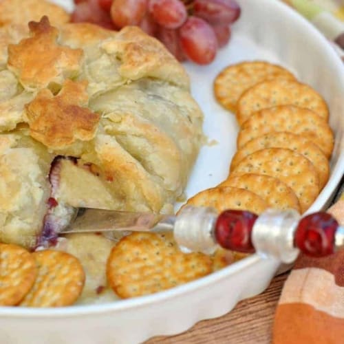 Puff Pastry Wrapped Cranberry Brie - Shugary Sweets