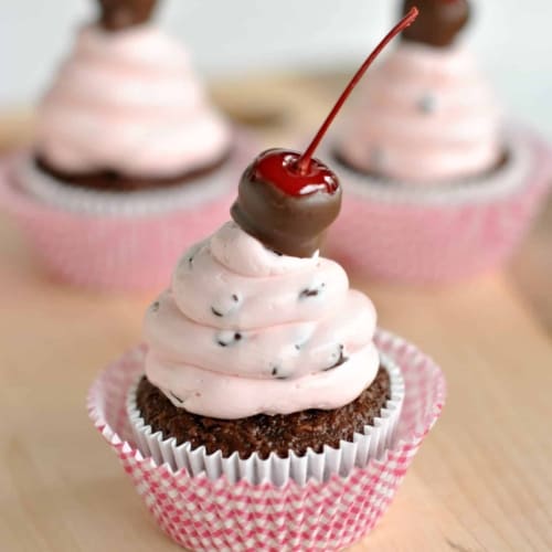 Cherry Chocolate Chip Cupcakes Recipe - Shugary Sweets