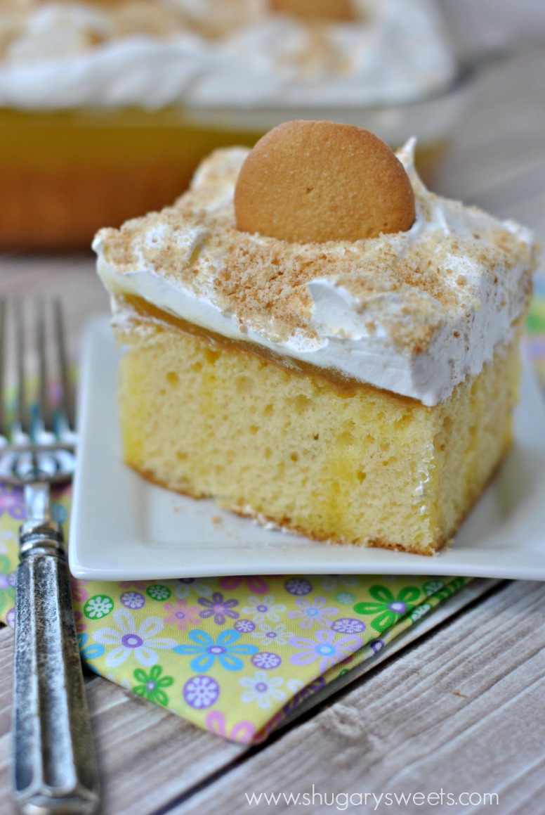 Lemon Poke Cake - Shugary Sweets