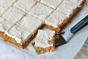 Oatmeal Scotchie Bars - Shugary Sweets