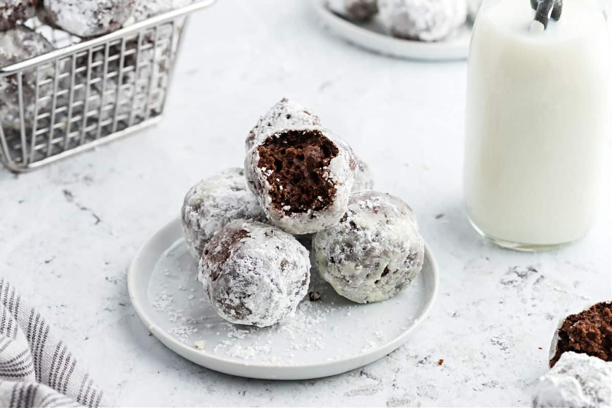 Chocolate Powdered Sugar Donut Holes