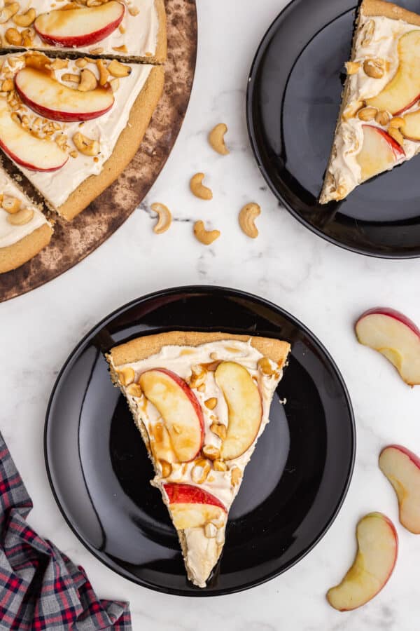 Caramel Apple Sugar Cookie Pizza - Shugary Sweets