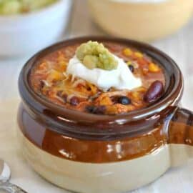 Slow Cooker Chicken Taco Chili - Shugary Sweets
