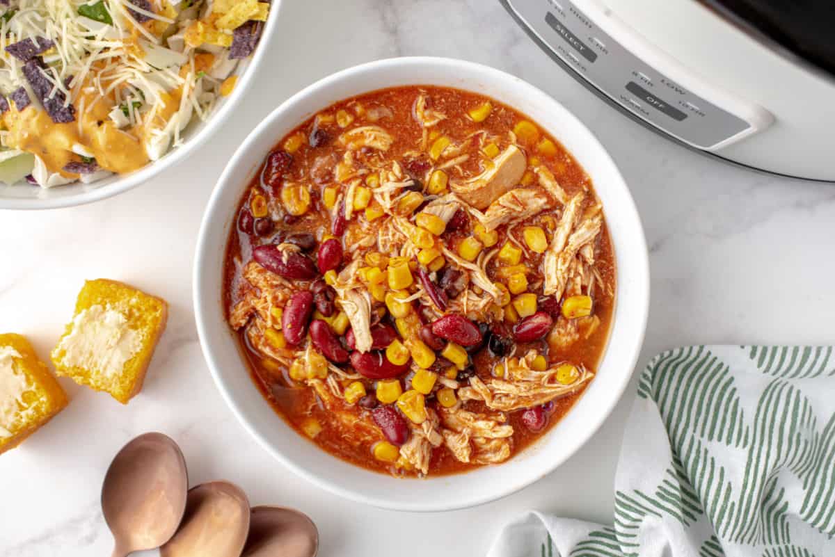Slow Cooker Chicken Taco Chili - Shugary Sweets