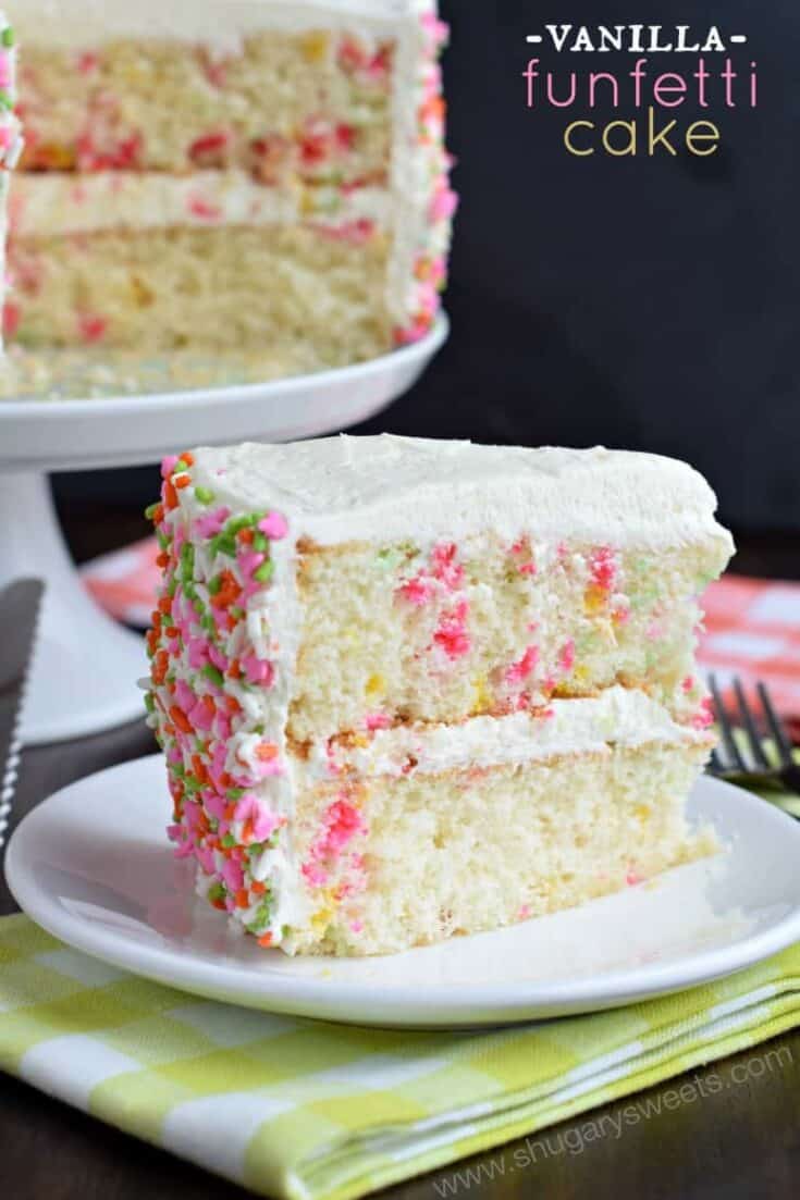 Vanilla Funfetti Cake - Shugary Sweets