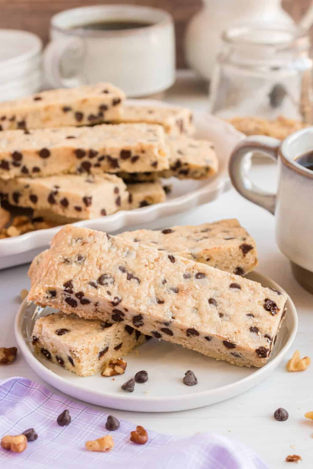 Chocolate Chip Walnut Shortbread Bars