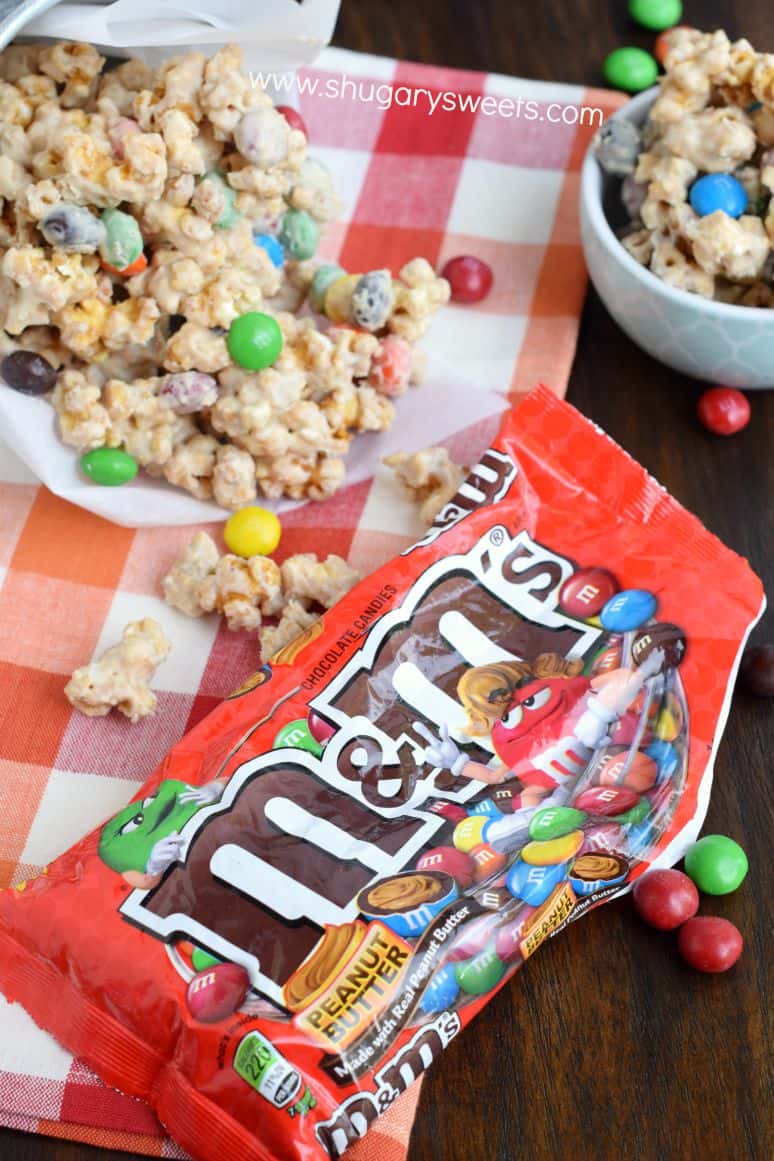 M&M'S® Peanut Butter Caramel Corn - Shugary Sweets