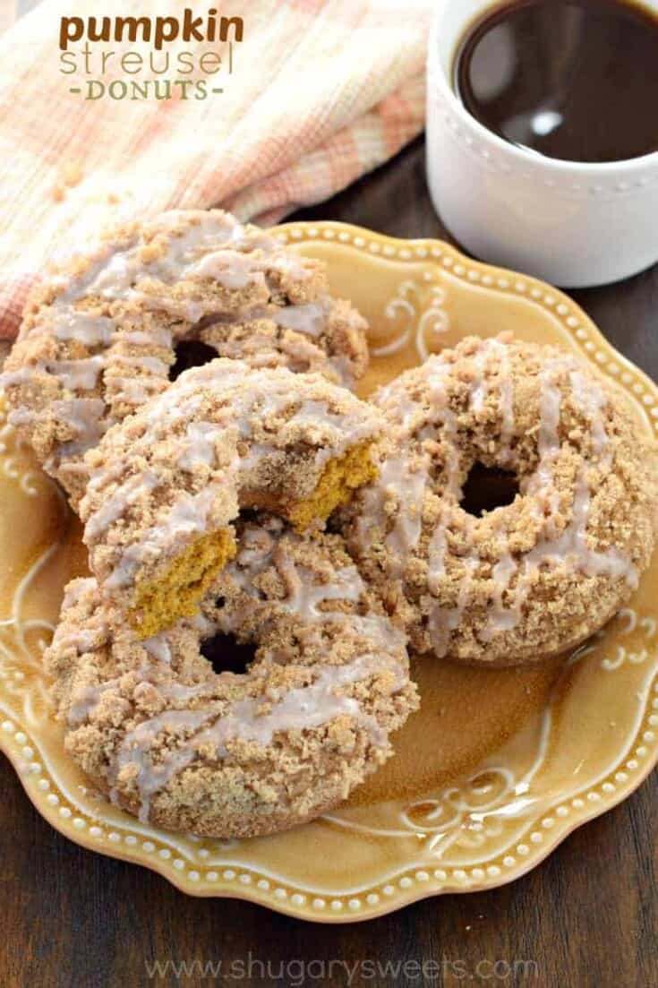 Pumpkin Streusel Donuts Recipe - Shugary Sweets
