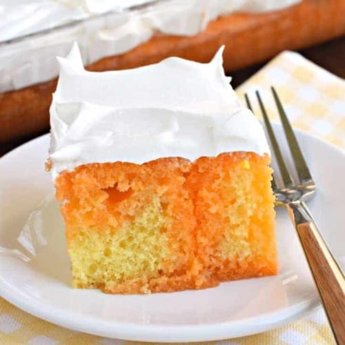 Lemon Orange JELL-O Poke Cake Recipe - Shugary Sweets