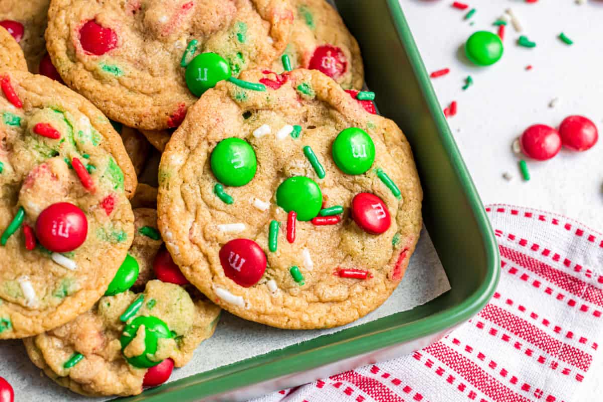 Christmas M&M'S Cookies - Shugary Sweets