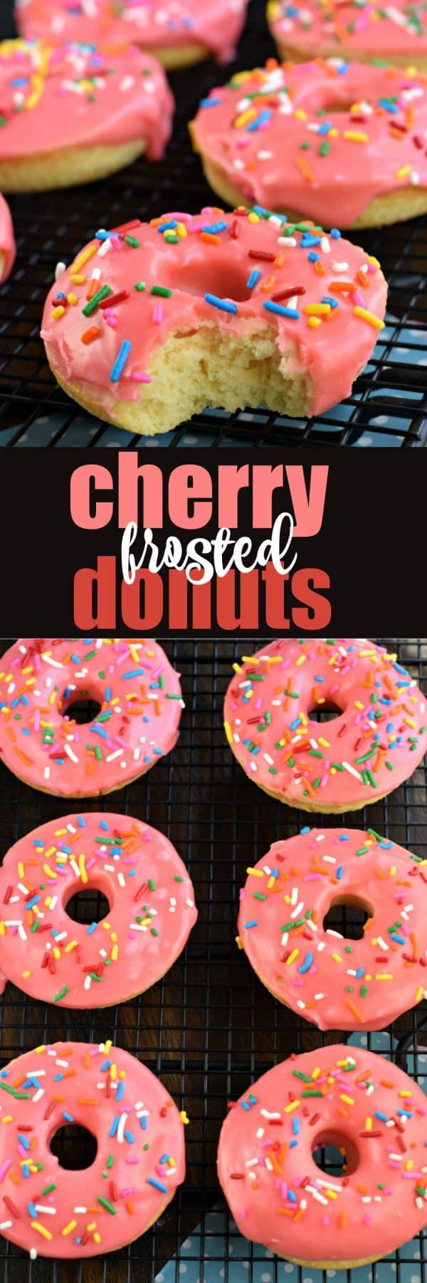 Easy Baked Cherry Frosted Donuts Recipe