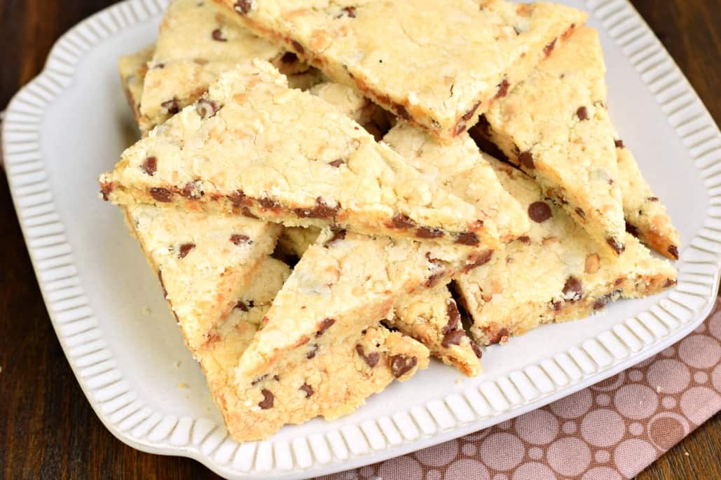 Chocolate Chip Toffee Shortbread Cookies recipe