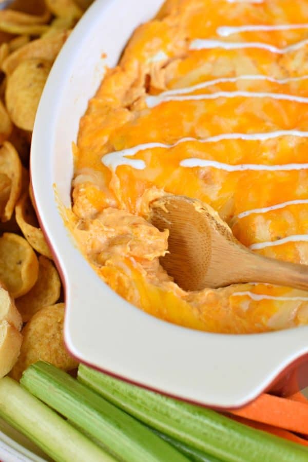 Best Ever Cheesy Game Day Buffalo Chicken Dip Recipe