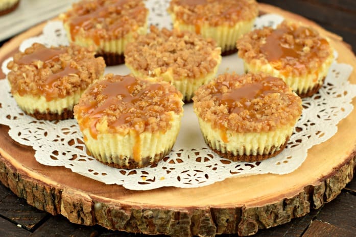 Mini Caramel Apple Cheesecake Recipe - Shugary Sweets