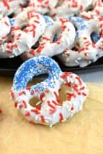 Red White and Blue Chocolate Covered Pretzels Recipe