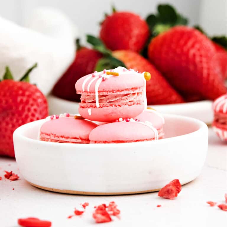Strawberry Macarons Recipe - Shugary Sweets
