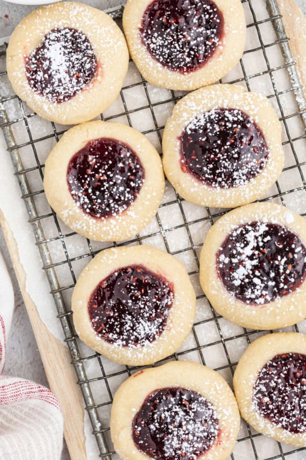 Raspberry Jam Thumbprint Cookies