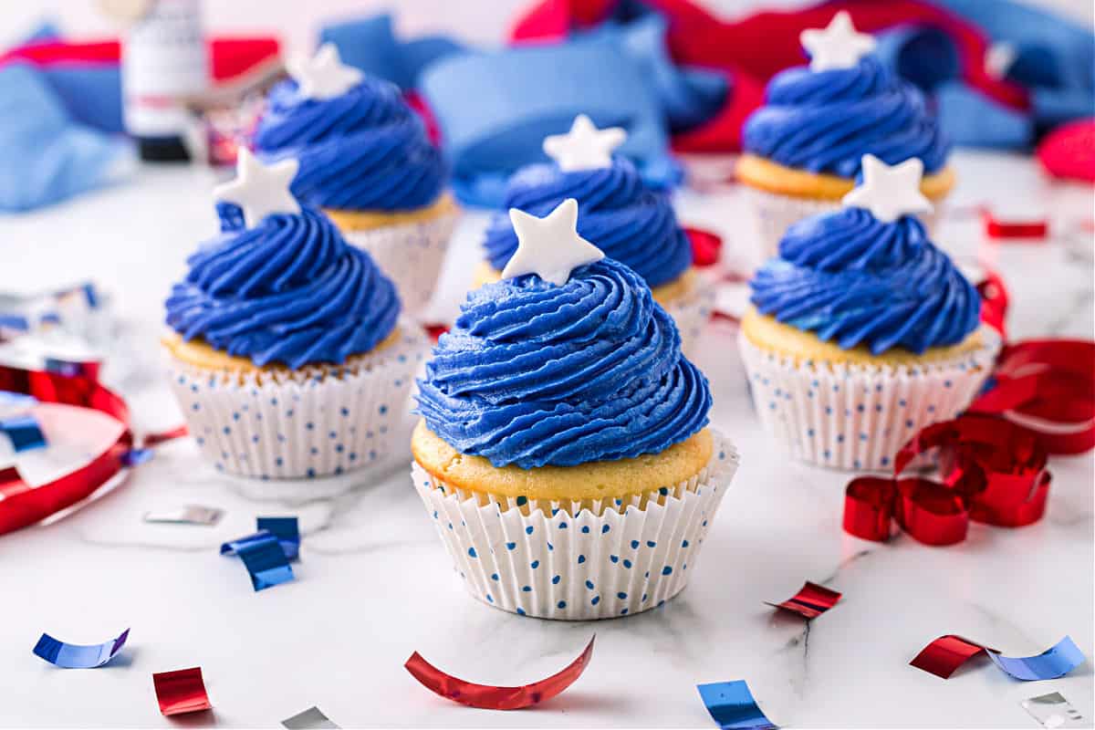 Red White and Blue Cupcakes - Shugary Sweets