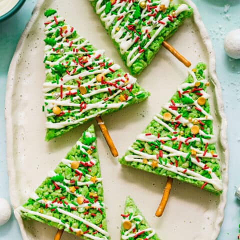 Christmas Tree Rice Krispie Treats - Shugary Sweets