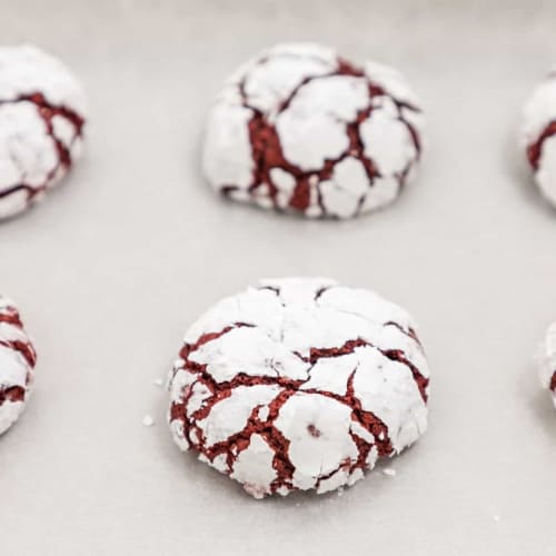 Red Velvet Crinkle Cookies - Shugary Sweets