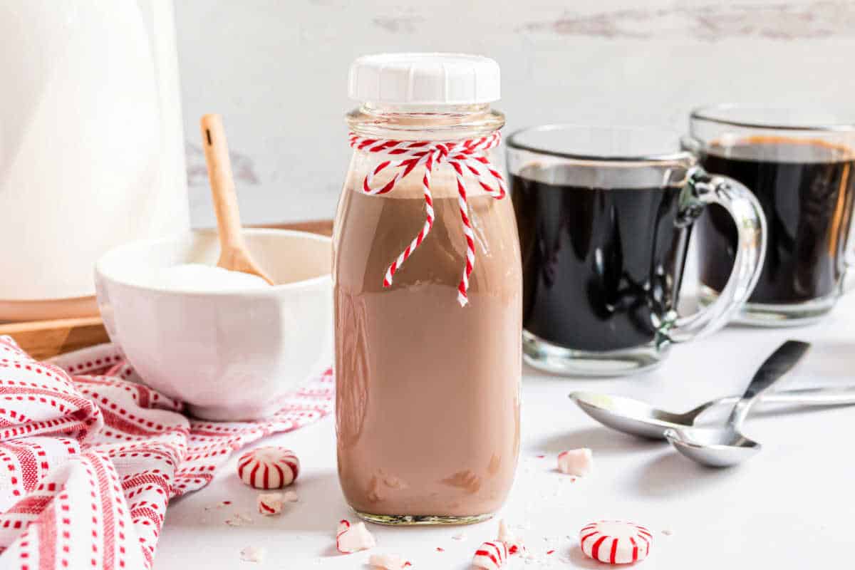 Homemade Peppermint Mocha Coffee Creamer Recipe