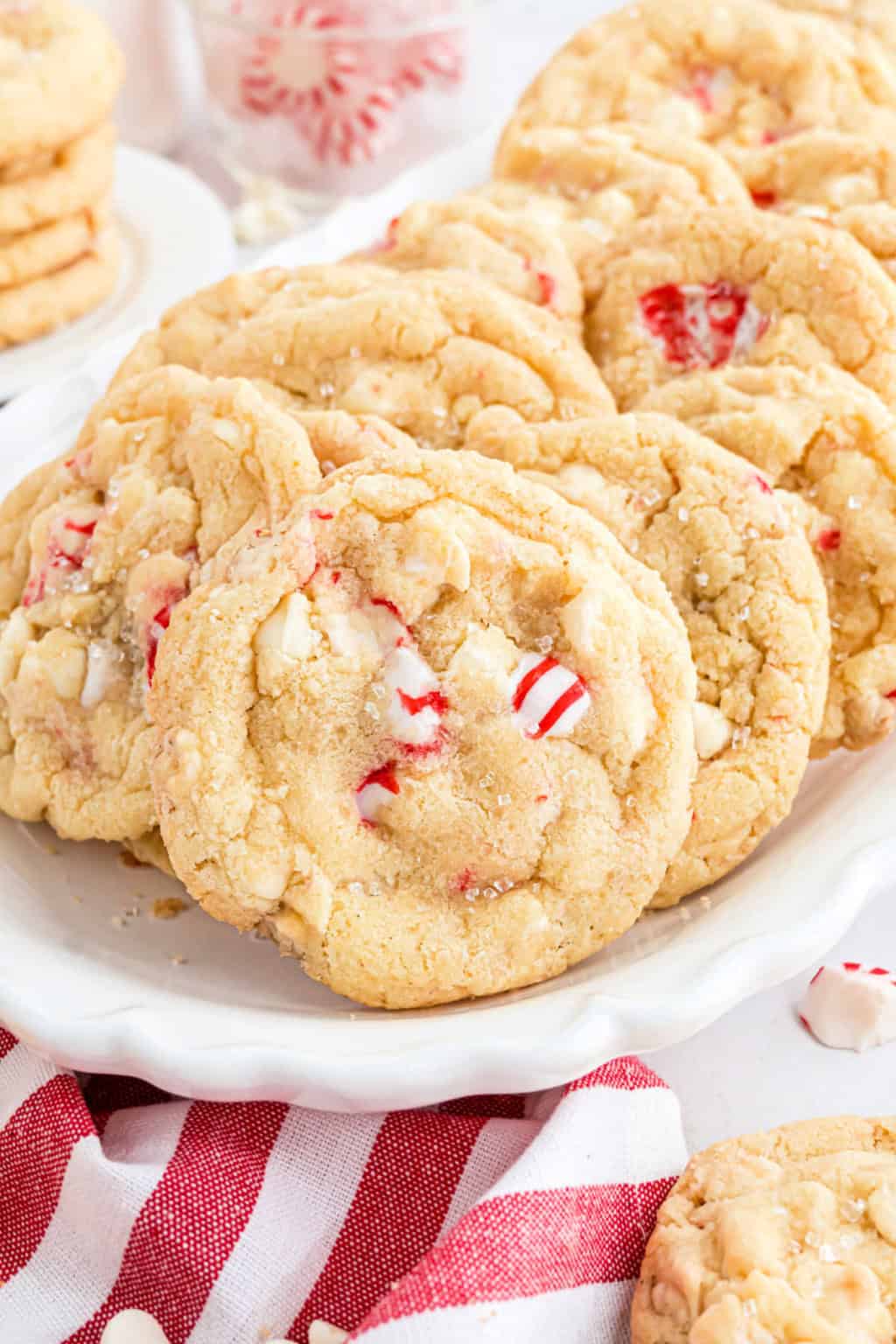 Chewy White Chocolate Peppermint Cookies